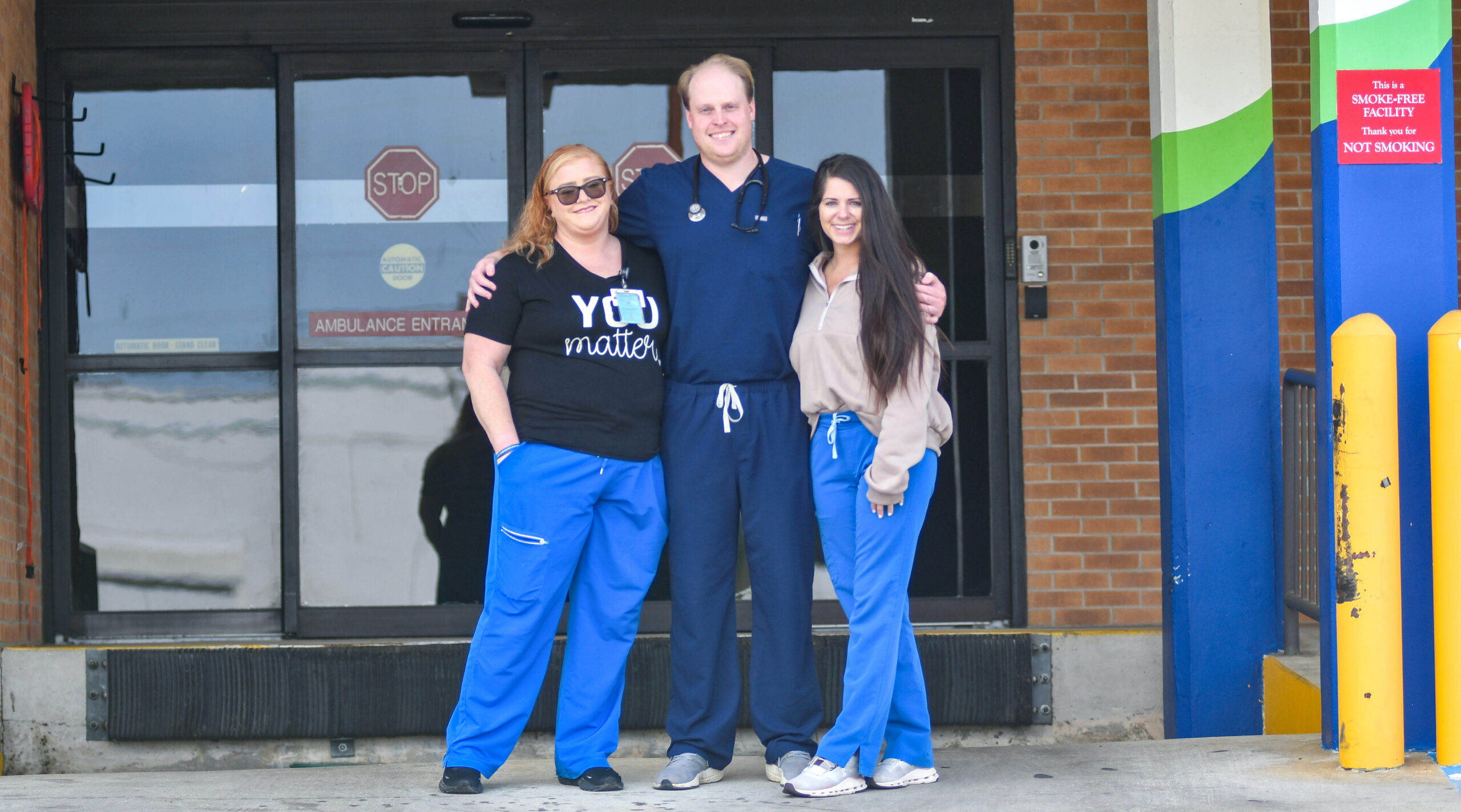 In the nick of time: Carrie Wilson, Kristen Drexler and Evan Smallwood ...