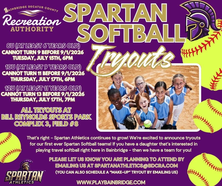 Spartan Fastpitch tryouts on the horizon at the Bill Reynolds Sports ...